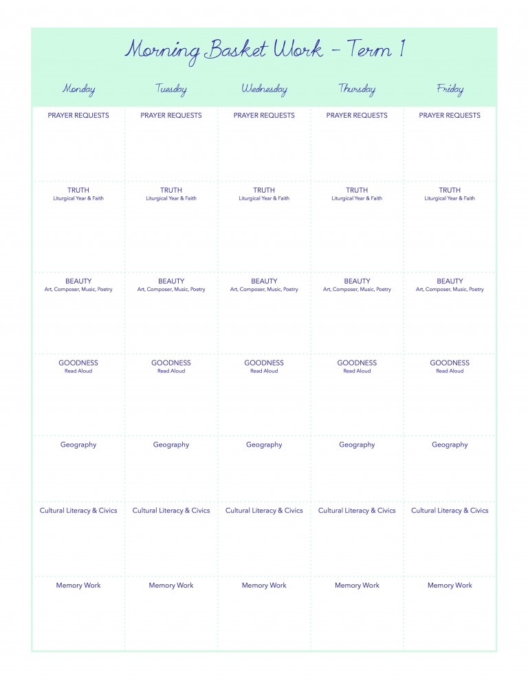 The Morning Basket Plans & Printables – 2015 | Wildflowers and Marbles